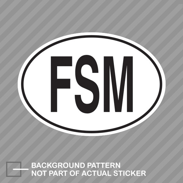 FSM Federated States of Micronesia Country Code Oval Sticker Decal | eBay