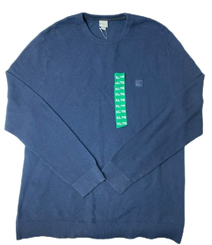 Men's Dark Blue Long Sleeve Ribbed Shirt - XL | eBay