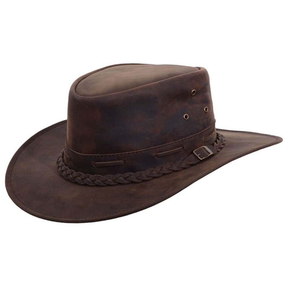 Rustic Leather Hat Cowboy, Cowgirl Hat Western Hat For Men & Women | eBay