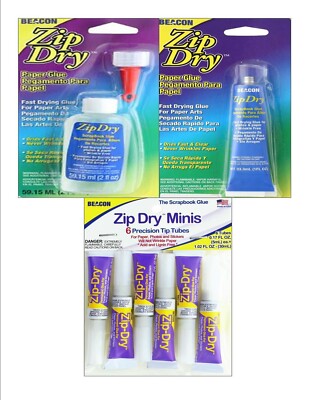 Beacon ZIP DRY Paper Glue / Adhesive FAST Drying, Acid Free, CLEAR ...