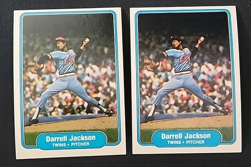 1982 Fleer #555 Darrell Jackson Baseball Card Error Variation Lot RED Hat Twins | eBay