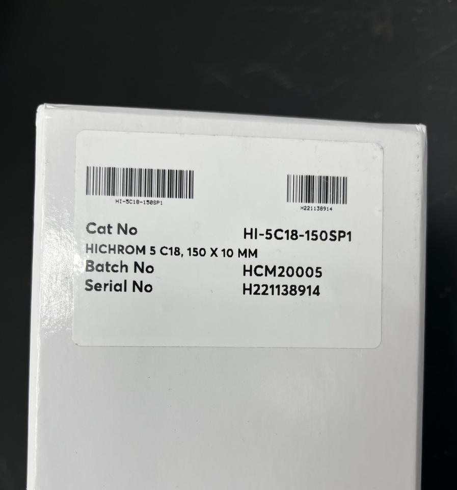 New, Unopened Avantor HiChrom C18 SemiPrep HPLC column 10x150mm, 5-um ...