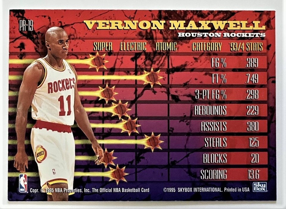 1994-95 Hoops Vernon Maxwell Hoops Power Insert Card PR | eBay