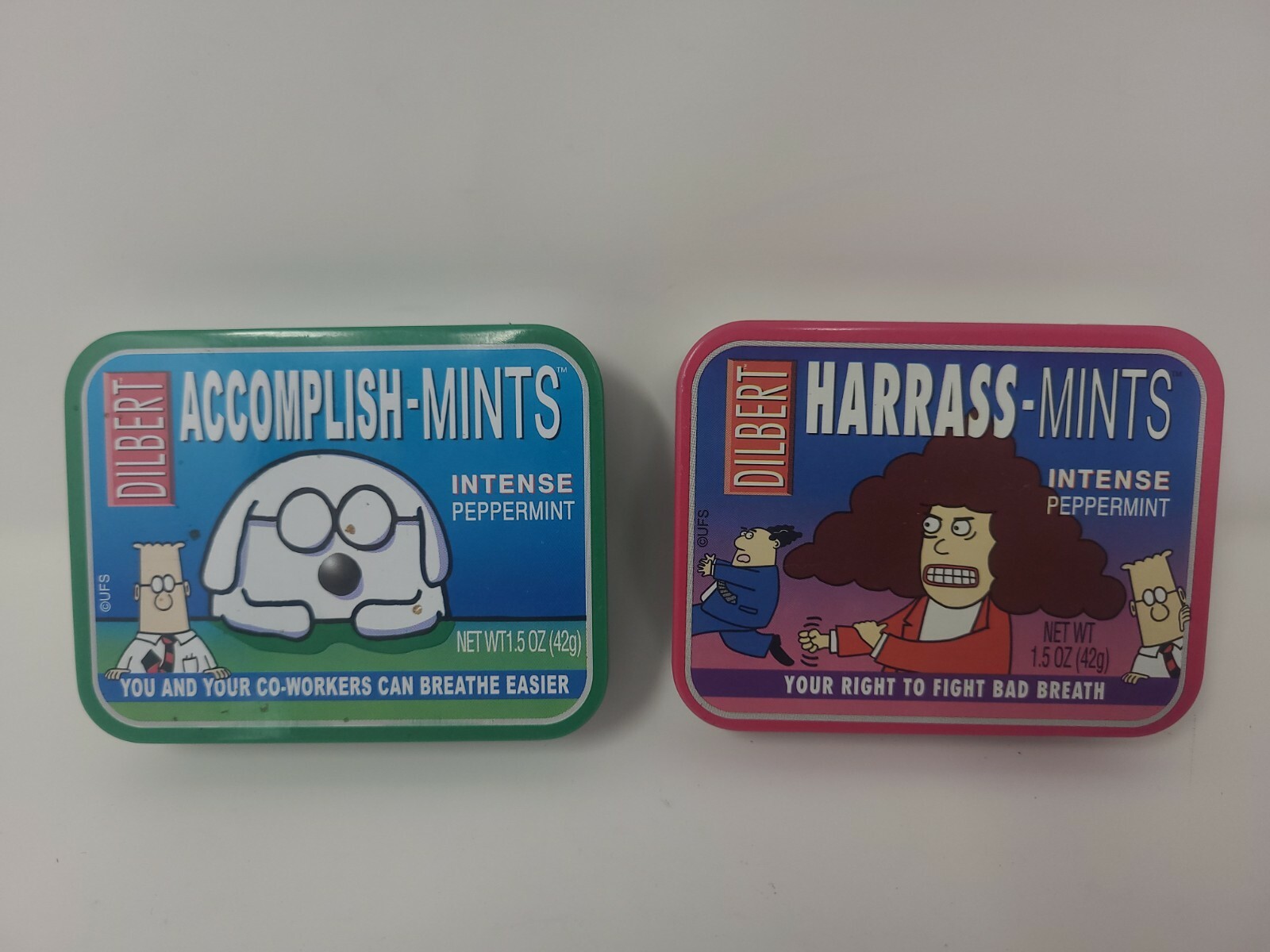 2 pk Ragold Dilbert HARASS-MINTS & Accomplish-Mints Candy Tin Box ...