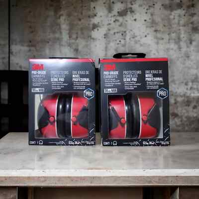 3M Pro-Grade Black/Red NRR 30dB Lightweight & Adjustable Noise-Reducing ...