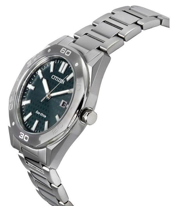 Citizen Eco-Drive BM7630-80X Green Analog Octagonal Design Solar Men's ...