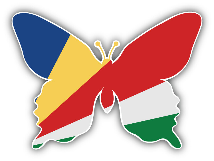 Seychelles Flag Butterfly Car Bumper Sticker Decal | eBay