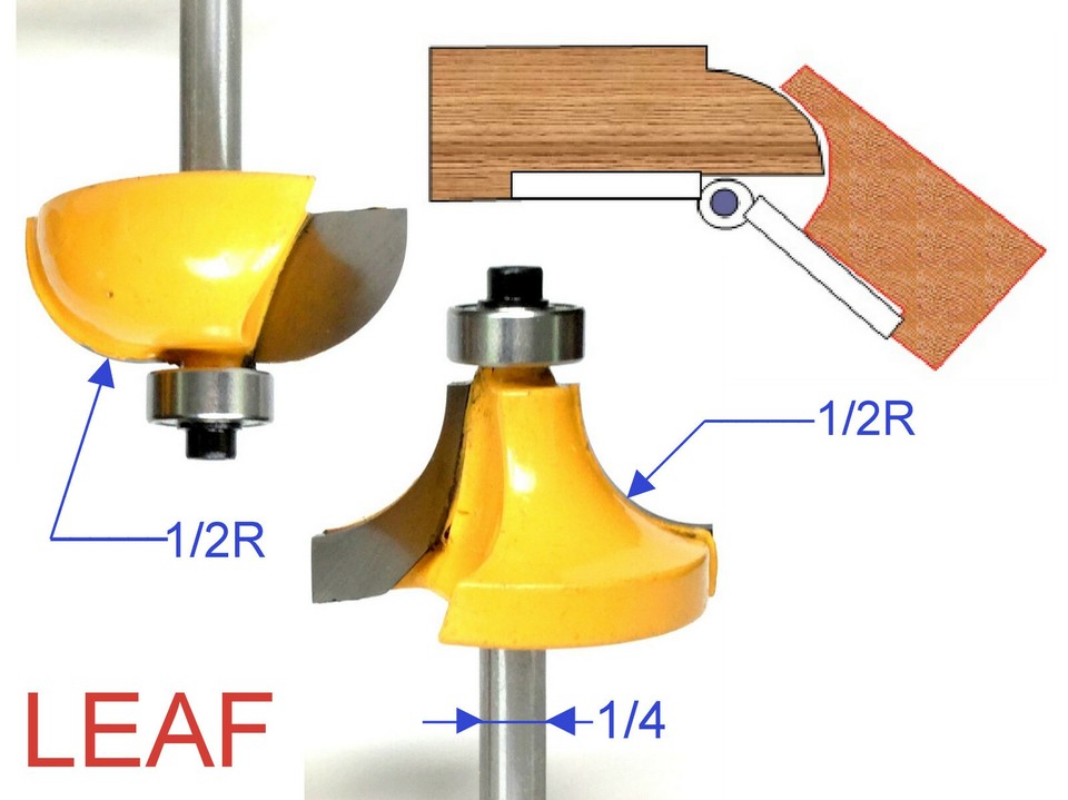 2 pc 1/4" SH 1/2" Radius Drop Leaf Table Router Bit Set GSA | eBay