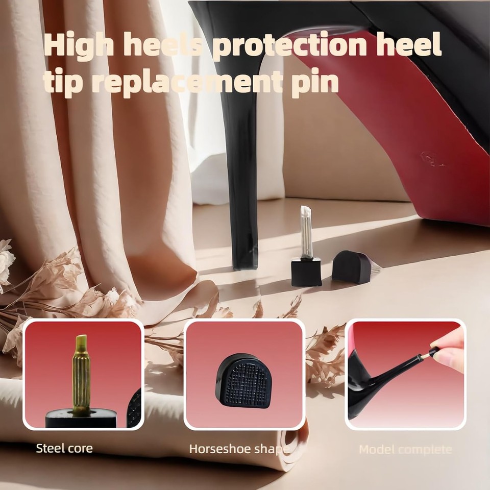 RyanDesign 10 Pairs High Heel Tips Replacement - U/Cap Style, 2.4mm ...
