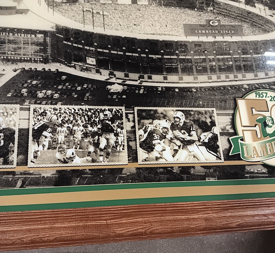 Giant Miller Lite Beer Lambeau Field 50th Anniversary Mirror Green Bay ...