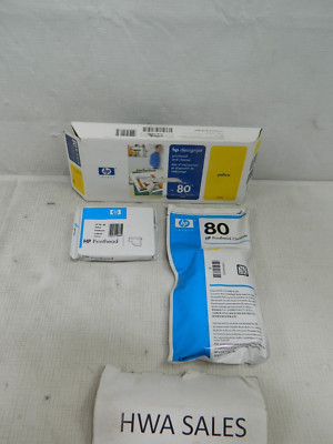 Genuine HP 80 C4823A Yellow Printhead & Cleaner 2009 NEW OEM OPEN BOX ...