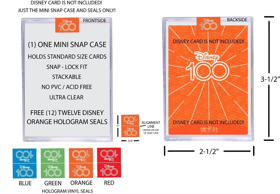 🔥 MINI SNAP CASE STICKERS DISNEY 100 CARDS DISNEY 100 LABEL DISNEY ...
