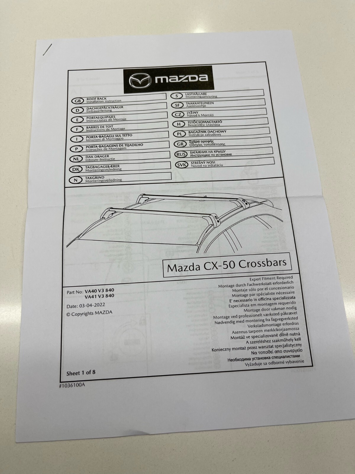 GENUINE MAZDA Roof rack cross bars 2023 CX-50 (VA40-V3-840) for sale ...