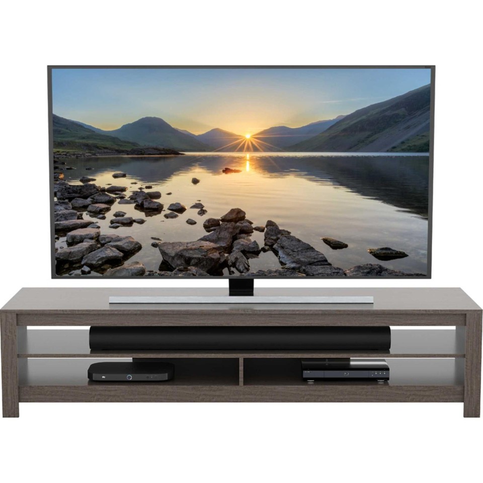 AVF CA180RGRE Calibre TV Stand with Open Aperture & Grey Wood Finish ...