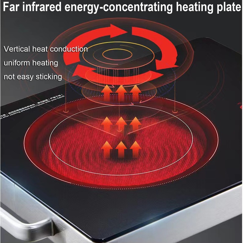 2200W Portable Electric Cooktop Infrared Single Burner Countertop ...