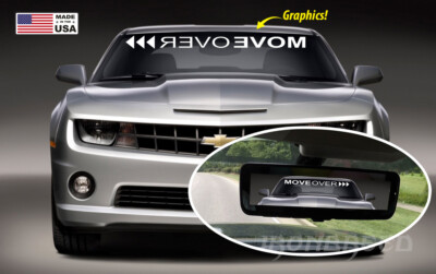 40"x 5" MOVE OVER RACING COOL Windshield Banner FUNNY HUMOR Vinyl Decal ...