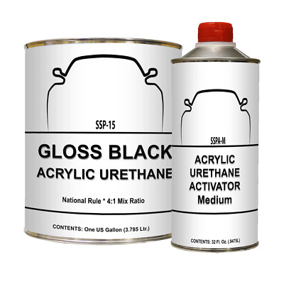 Gloss Black 2K Acrylic Urethane Single-stage Paint 4:1 Gallon Medium ...