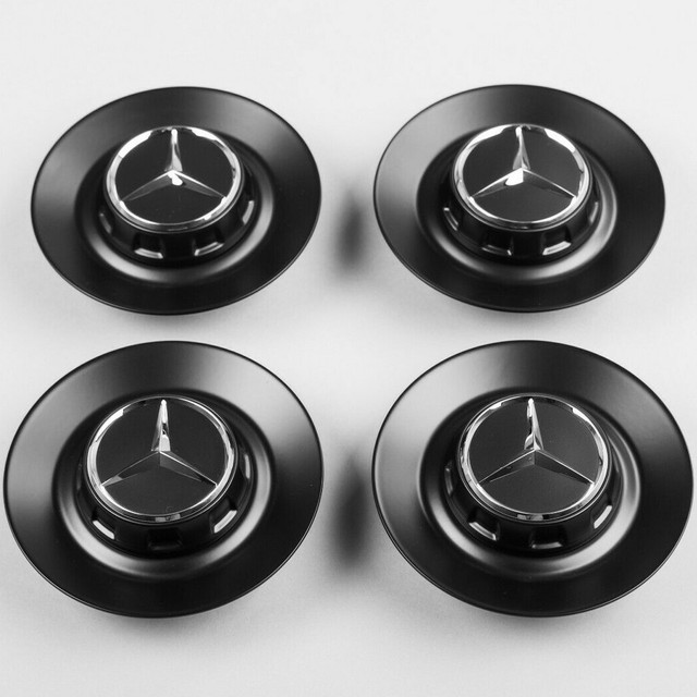 1x MERCEDES AMG Hubcap Lid Cross Spokes A0004002200 9283 Black Matte ...