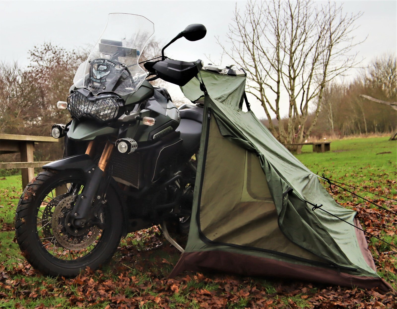 SVAROG England one wall oldschool chopper biker motorcycle tent Gypsy ...