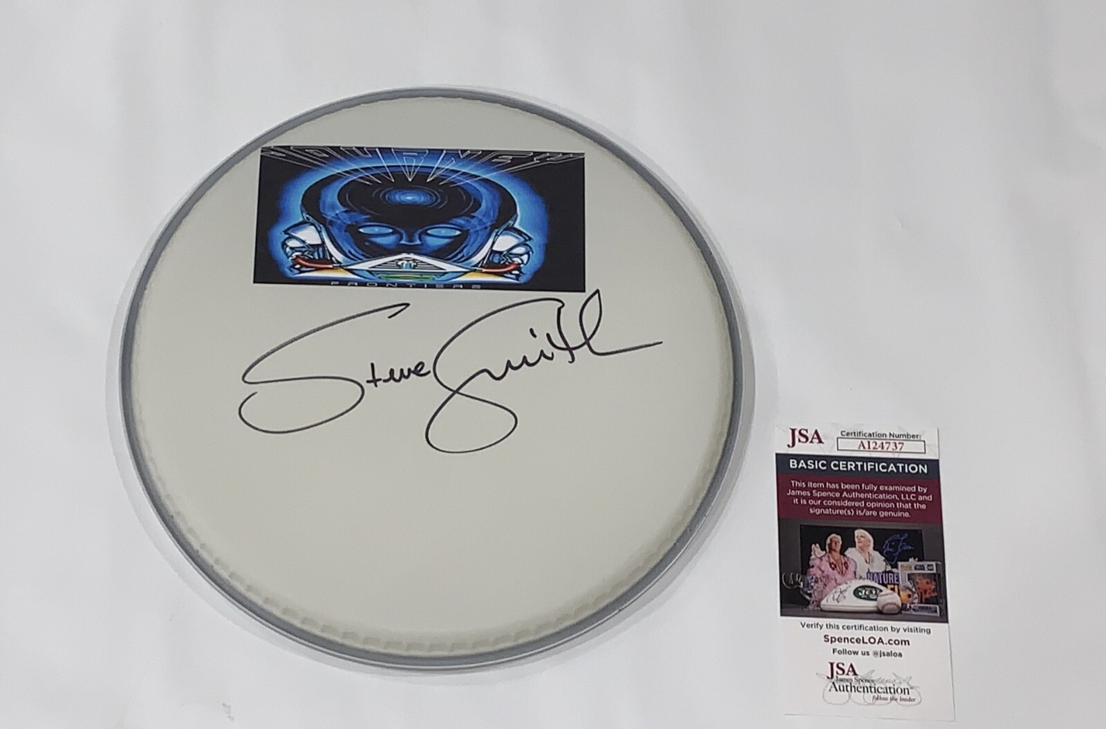 STEVE SMITH SIGNED 10 INCH DRUMHEAD JOURNEY FRONTIERS AUTOGRAPHED JSA ...