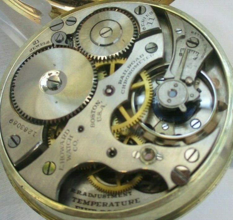SUPER 21 JEWEL 16 SIZE 1915 E HOWARD RAILROAD CHRONOMETER POCKET WATCH ...