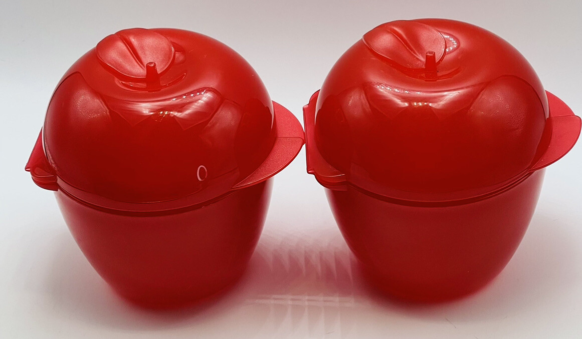 Tupperware Fruit Keeper Red Apple Fruit Keepers w/ Hinge Snap Lid set ...
