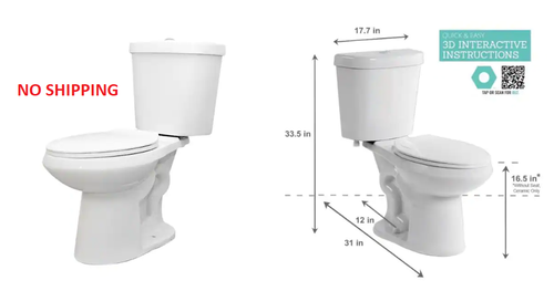 2-piece 1.1/1.6 GPF High Efficiency Dual Flush Complete Elongated ...