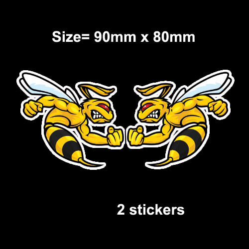2 X ANGRY HORNET - BEE - WASP STICKERS - SCRAPBOOKING - IPAD - MACBOOK ...