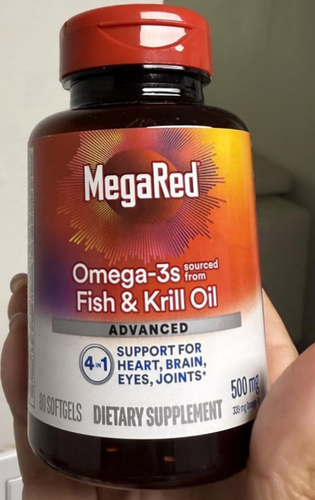 Megared Omega-3 Fish Oil + High Absorption Krill Oil 500mg Softgels 80 ...