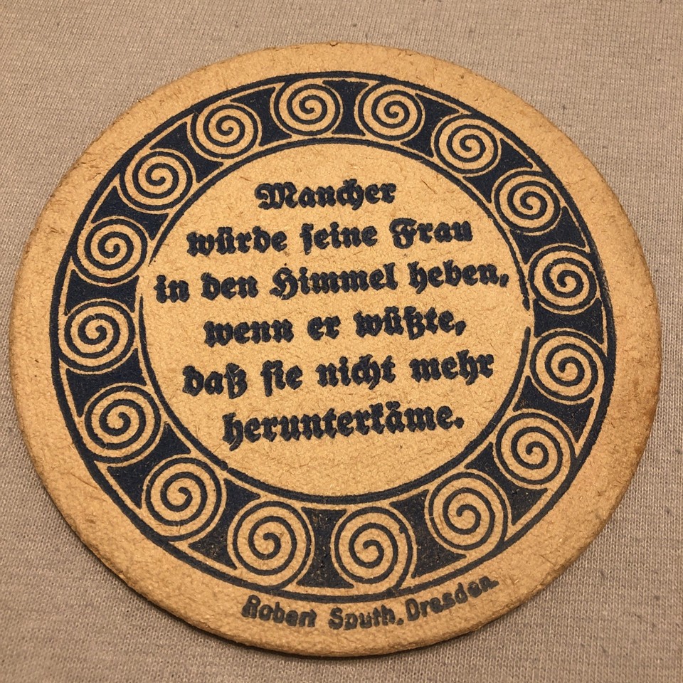 VK Bierdeckel Dortmund Brauerei Wenker Kronenburg Rückseite Robert ...