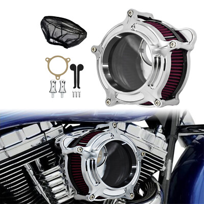 Red Air Cleaner Intake Filter w/Rain Sock Fit For Harley Touring Road ...