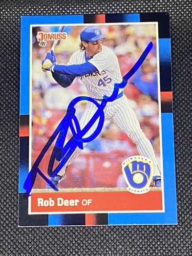 Rob Deer 1988 Donruss #274 Milwaukee Brewers Giants Signed Auto ...