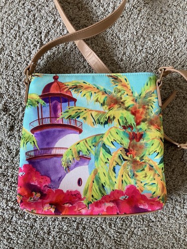 Ellen Negley Shoulder/Cross Body Bag Purse Lighthouse Design Zippered ...