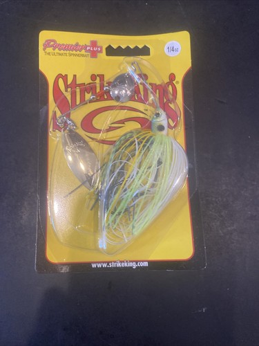 Strike King Premier Plus Spinnerbait 1/4oz White Chart Gray Yellow ...