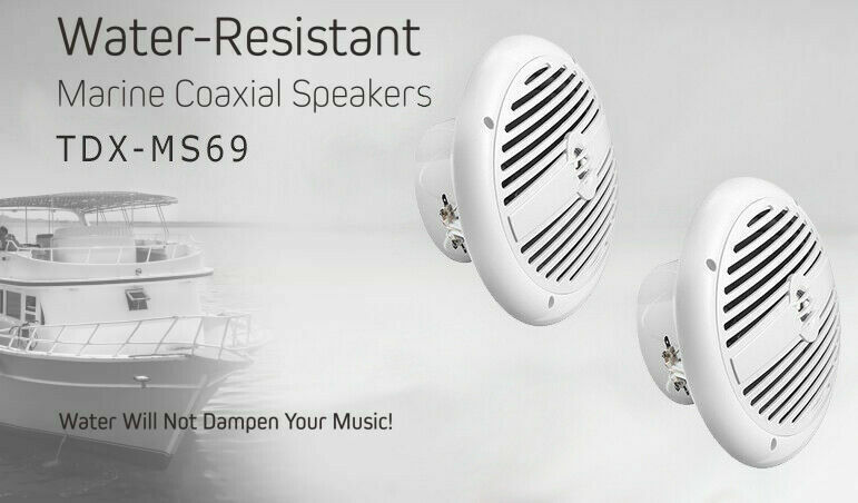 4 Pack - TDX 6x9" 2-Way White Waterproof Weatherproof Boat Marine ...