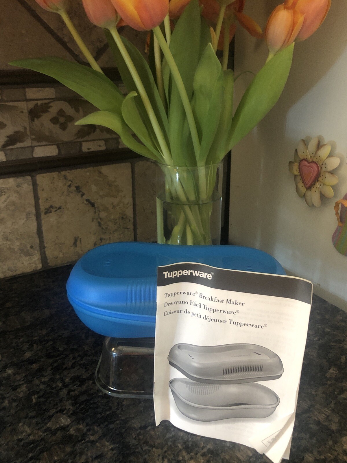 Tupperware Breakfast Maker Microwave Eggs Cooker Omelets Frittata Blue ...