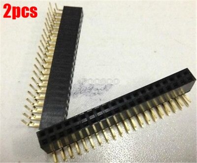 2Pcs 2.54MM Double Row 2X20 40Pin Female Right Angle Header Socket Pin ...