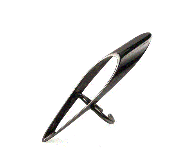 Laruicci METAL FINGER-TIP CLAW RING gunmetal plated adjustable size | eBay