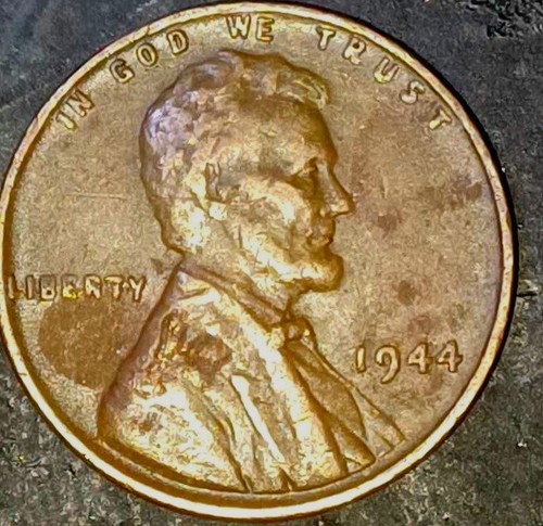 1944-Lincoln Cent NO MINT MARK, DDO, STRIKE THROUGH/LAMINATION DEFECT ...