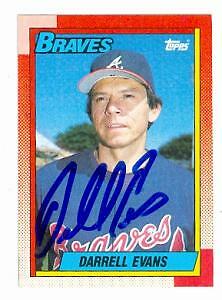 Darrell Evans autographed baseball card (Atlanta Braves) (67) 1990 ...