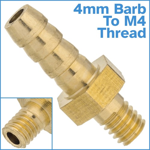 Brass 4mm Barb Hose To M4 Metric Male Threaded Pipe Fitting Tail ...