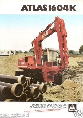 Equipment Brochure - Atlas - 1604K - Excavator - c1999 (E1815) | eBay