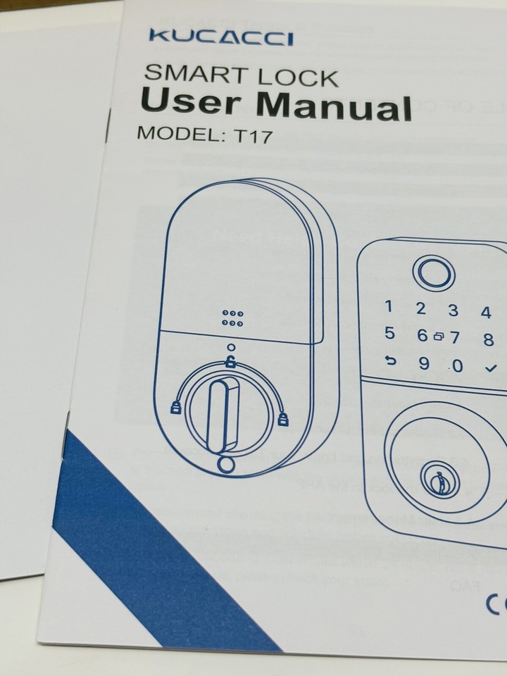 KUCACCI Smart #T17 Door Lock Keyless Entry Fingerprint Door Lock Black ...