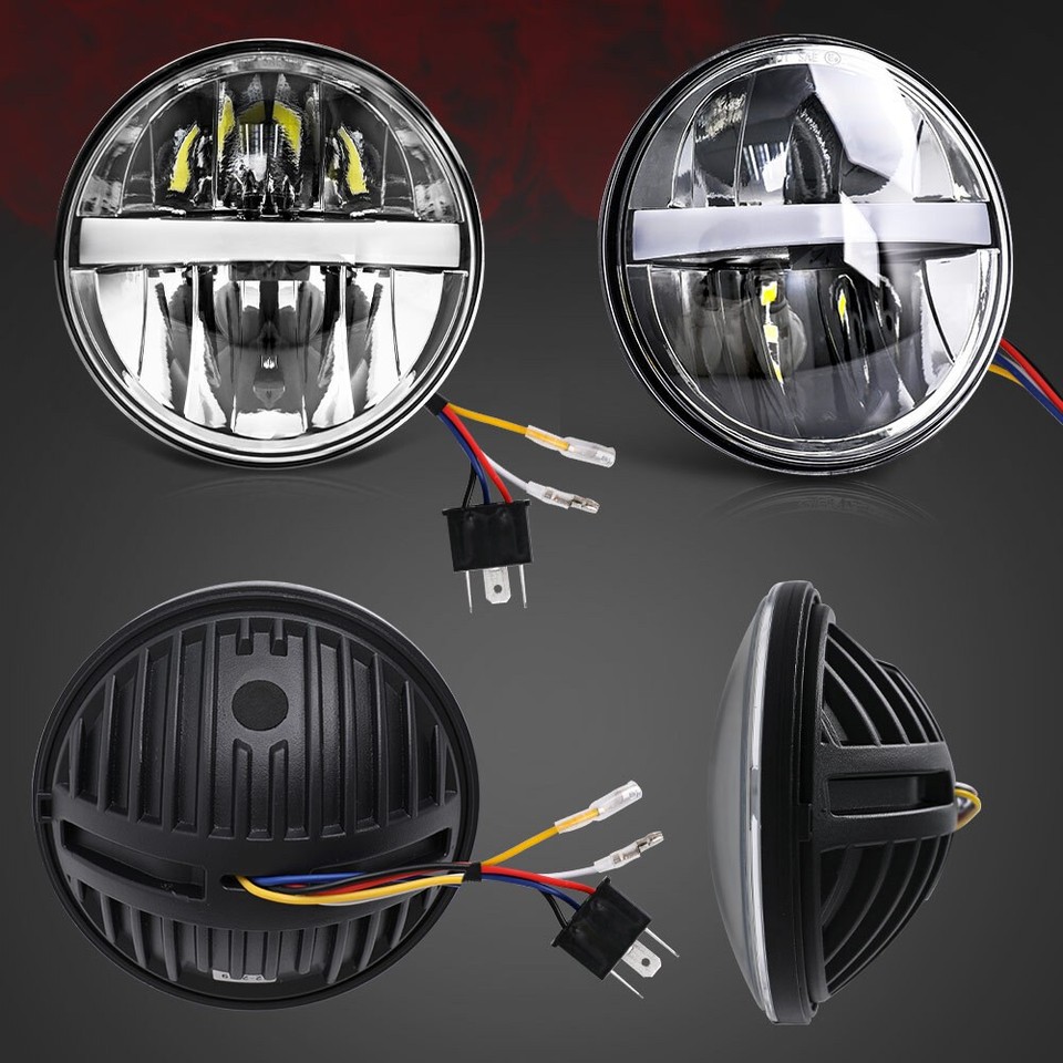 4pc 5.75" LED Headlights 6500K Hi/Lo Projector Refit For Chevy Corvette ...