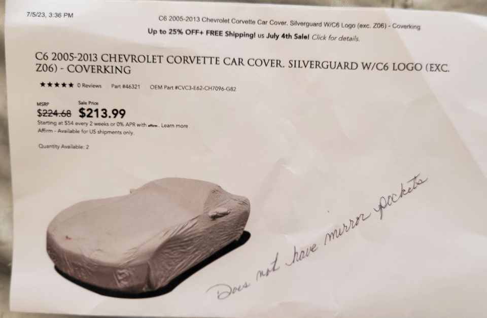 Chevrolet Corvette Car Cover Silverguard w/C6 logo Coverking W/case w ...