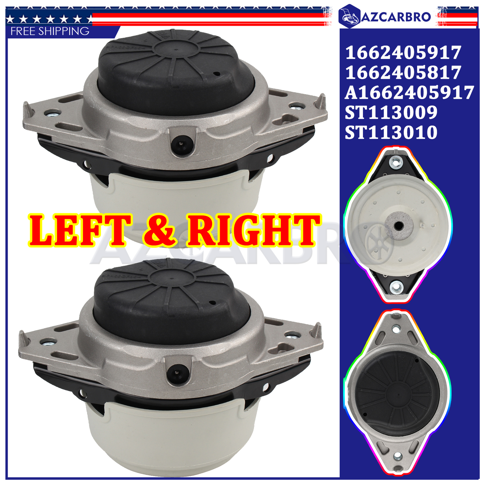 Engine Mount Left & Right for Mercedes-Benz 1662405817 W166 X166 C292 ...