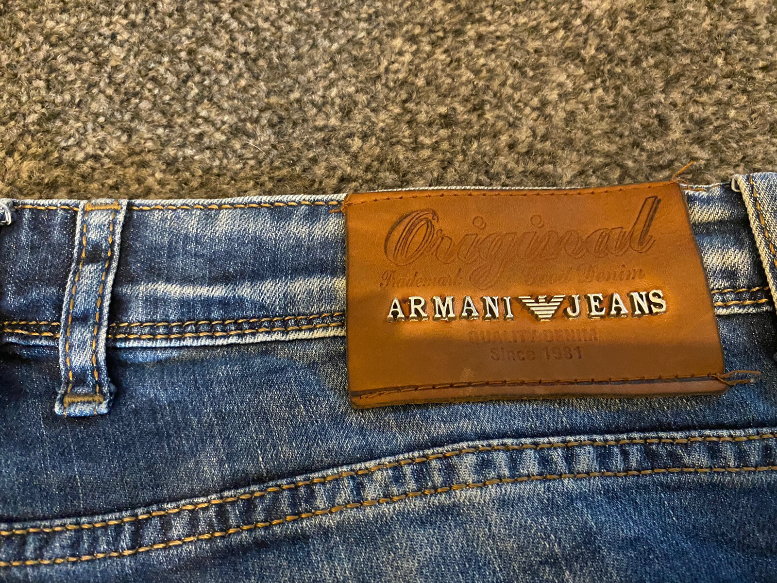 mens blue armani jeans size W36 L26 (altered) | eBay UK
