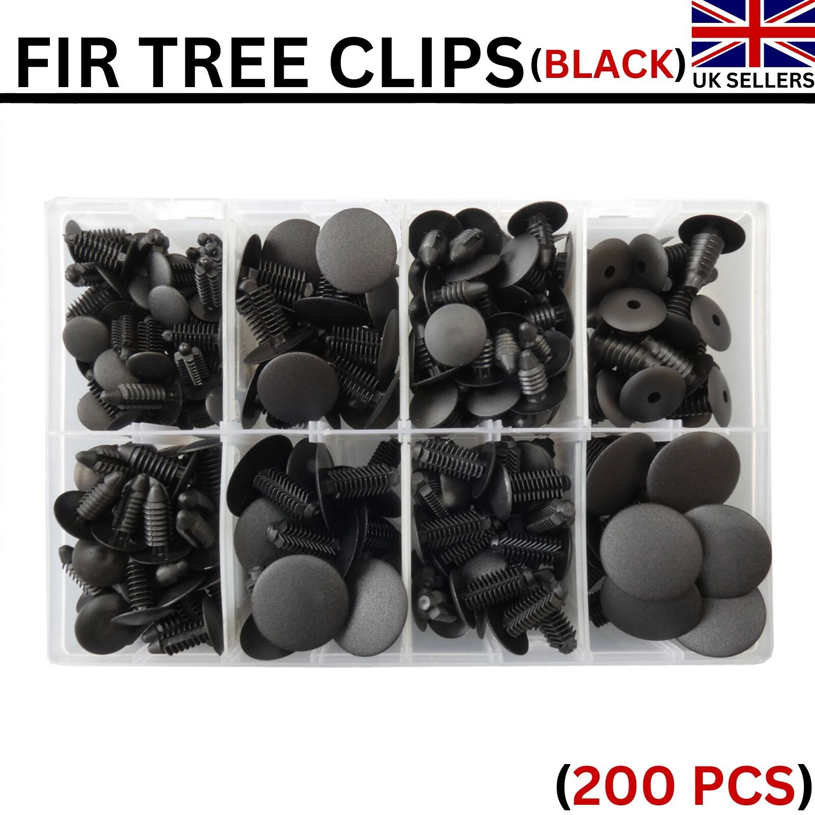 200xASSORTED BOX OF FASTENER FIXINGS CAR RETAINER FIR TREE TRIM PANEL ...