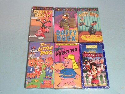 New Sealed VHS Goodtimes Cartoon Classics 3 Vol Daffy Duck + Porky Pig ...