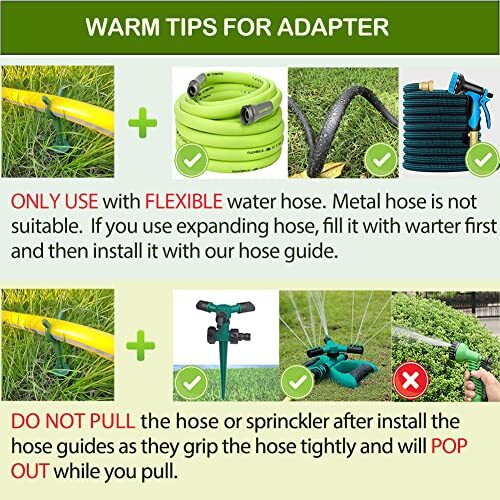 Garden Hose Guide Stake Hose Holder Lawn Saver Hose Support Fit in 3/4 ...